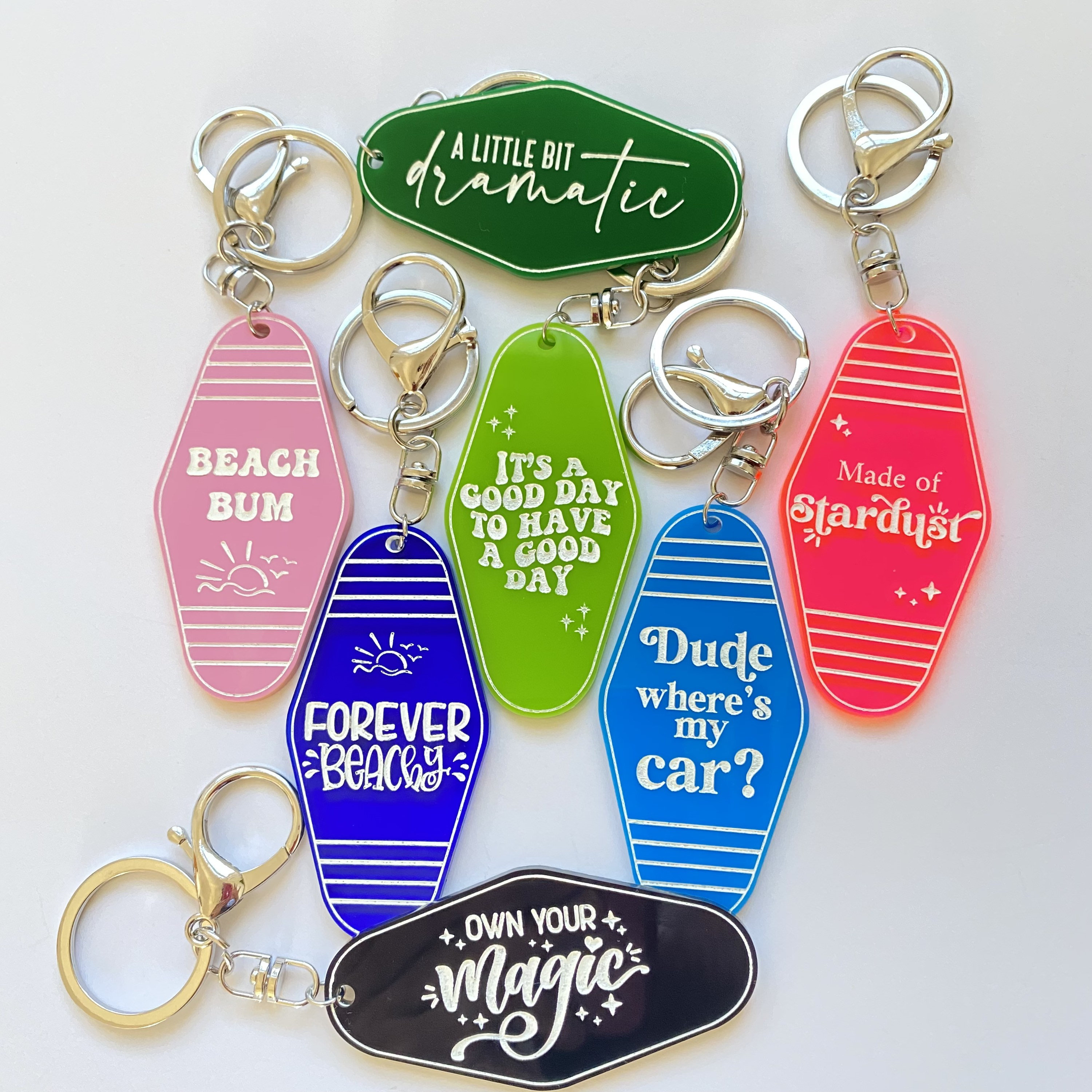 Custom Retro Motel Keychain, Acrylic Retro Key Ring, Friend Gift, Cute ...