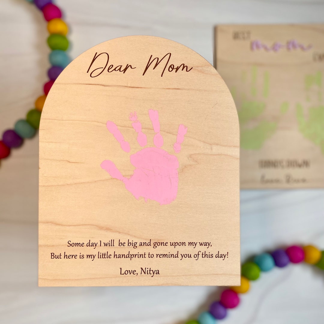 Handprint Sign for Mother's Day, DIY Gift for Mom, Keepsake Gift for ...