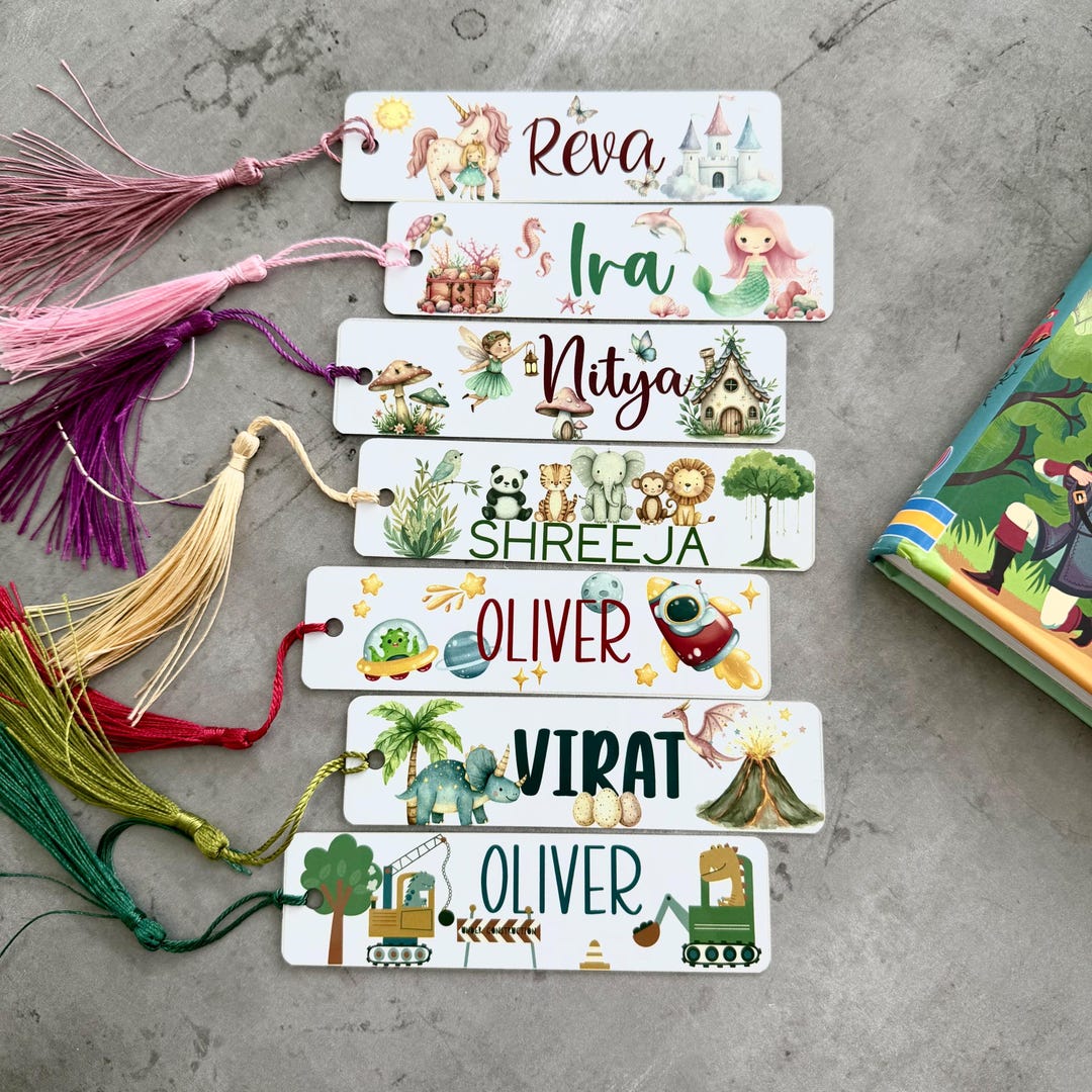 Kids' Personalized Bookmarks, Kids Reading Gift - Etsy