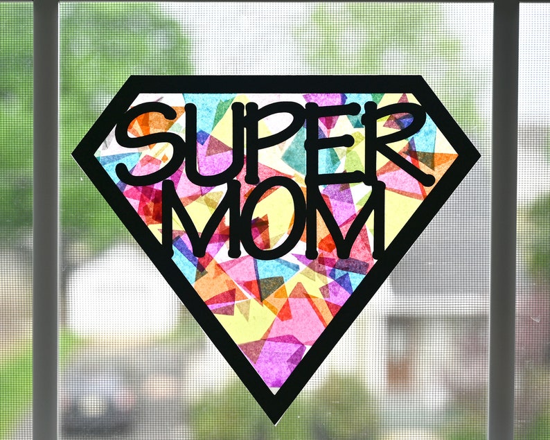 Super Mom Suncatcher Kit Mother's Day Gift Kids Craft | Etsy