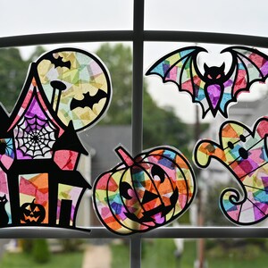 Jack-o-lantern Suncatcher Kit, Mini Pumpkin Suncatcher, Halloween ...