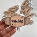 Personalized Retro Motel Name Keychain, Acrylic Retro Key Ring ...