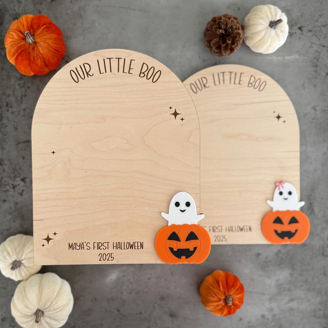Our Little Boo Handprint/footprint Sign, Halloween Keepsake, Halloween ...