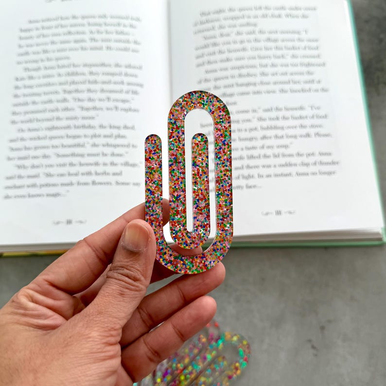 Acrylic Paperclip Bookmark - Jumbo Paperclip Bookmark for Planners ...