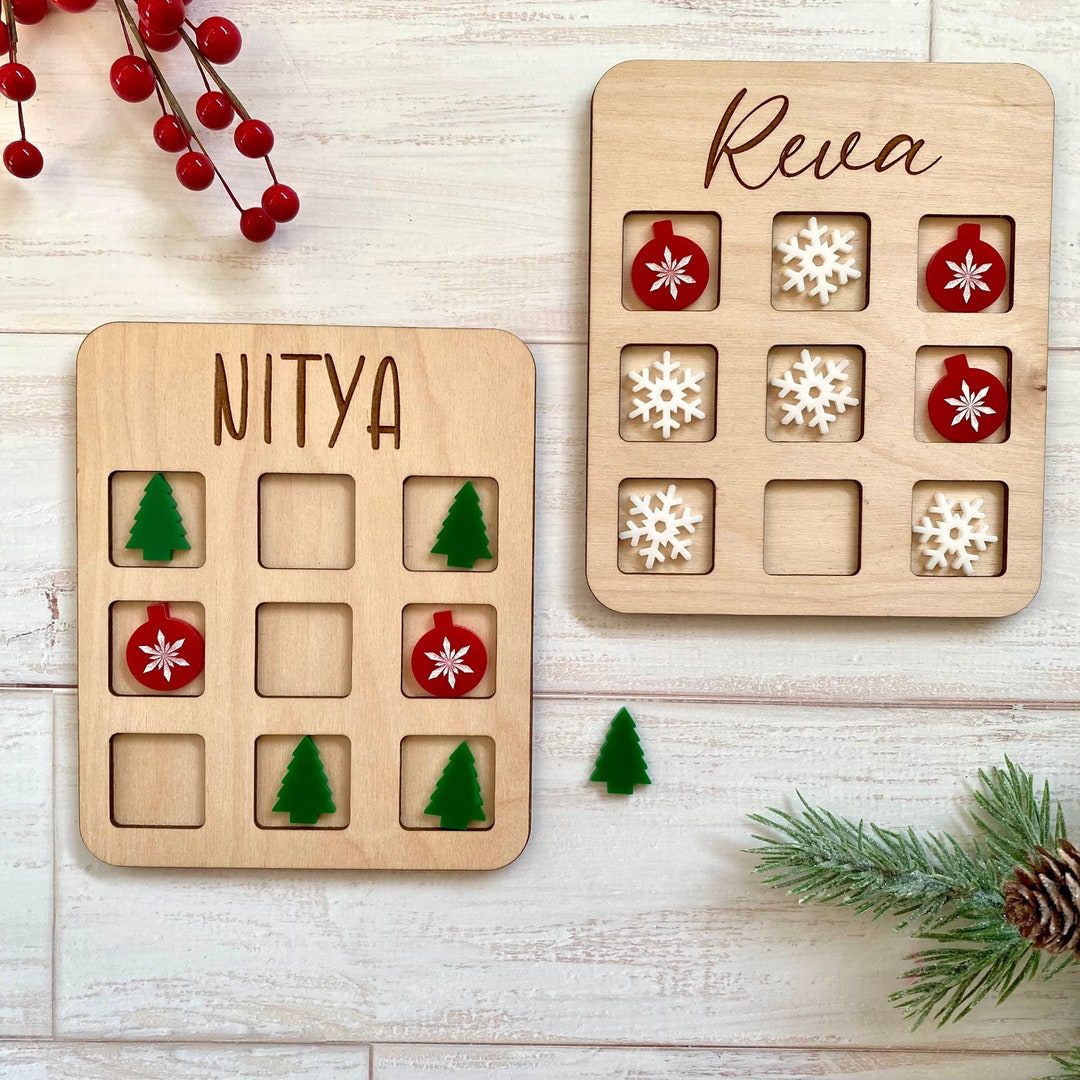 Personalized Christmas Tic Tac Toe, Christmas Gift, Gift for Kids - Etsy