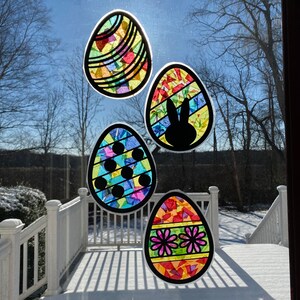 Easter Egg Suncatcher Kit, Spring Craft, Kids Craft Kit, Stained Glass ...