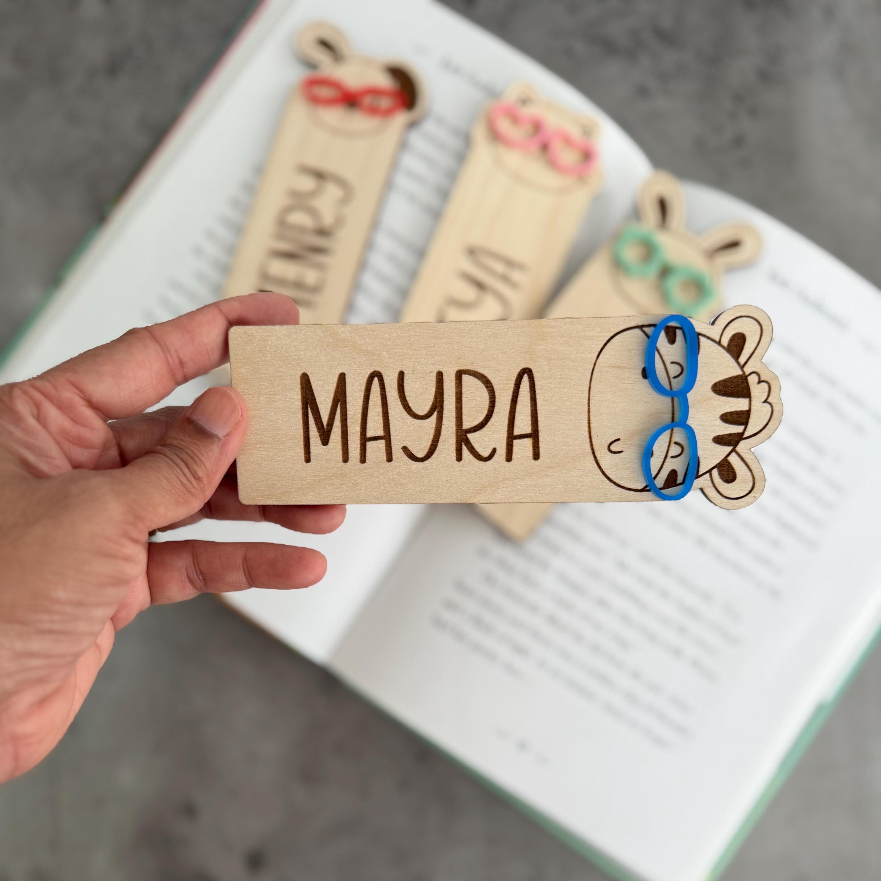 Kids' Personalized Bookmarks, Animal Themed Wooden Bookmark for Kids ...