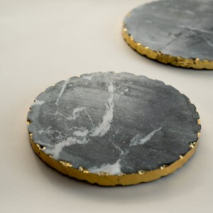 Round Marble and Gold Trivet - Etsy