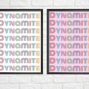BTS Dynamite Poster BTS Poster Sign. BTS Printable Wall Art. | Etsy
