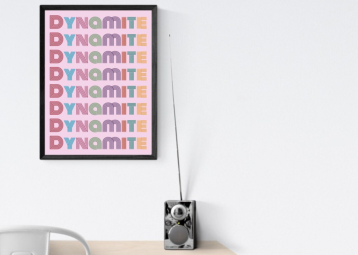BTS Dynamite Poster, BTS Poster Sign. BTS Printable Wall Art. Dynamite ...
