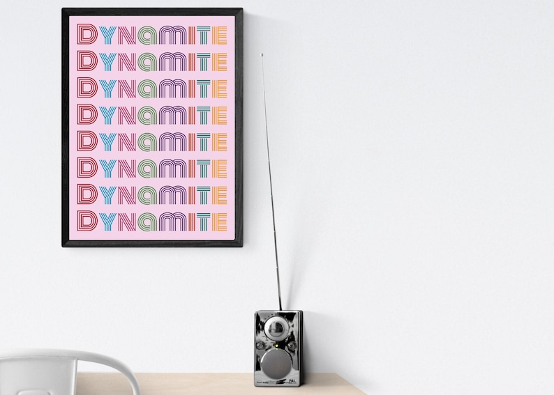 BTS Dynamite Poster, BTS Poster Sign. BTS Printable Wall Art. Dynamite ...