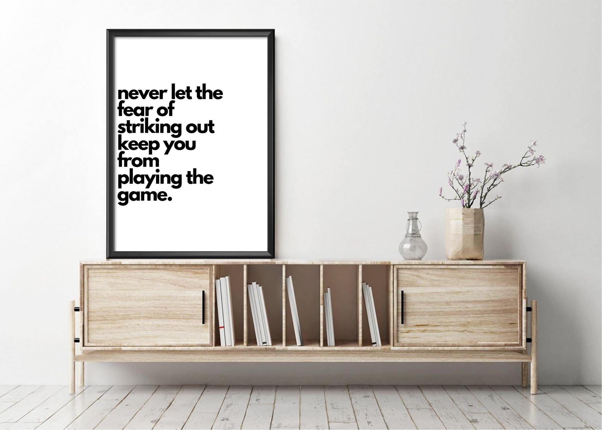 Fear of Striking Out Sign/ Poster. Living Room Quote Print. Bedroom ...