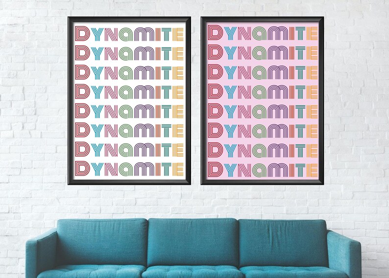 BTS Dynamite Poster BTS Poster Sign. BTS Printable Wall Art. | Etsy