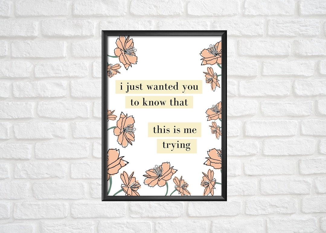 Taylor Swift, Folklore, This is Me Trying Lyric Poster. Folklore Poster ...