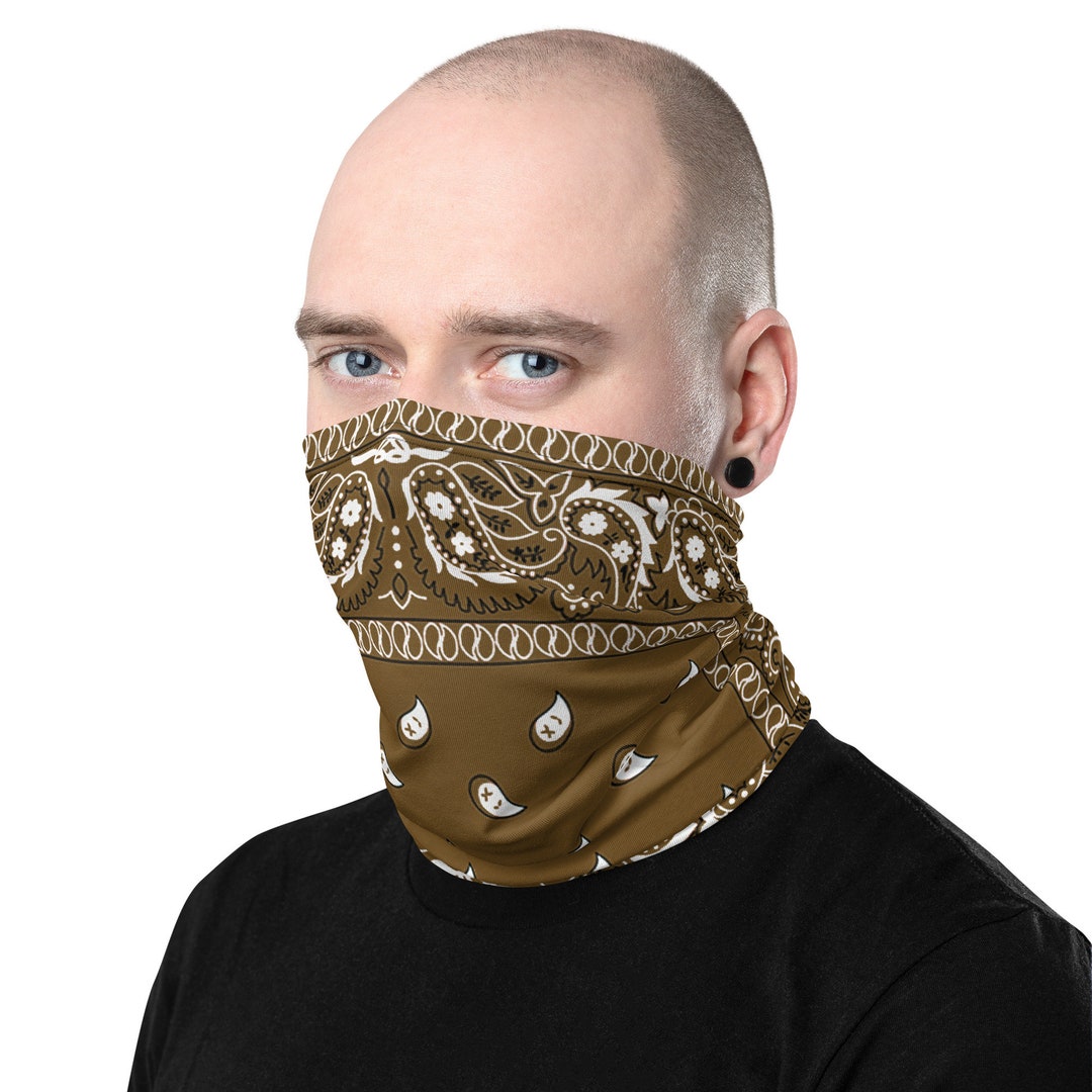 Brown Paisley Neck Gaiter - Motorcycle Face Covering - Etsy