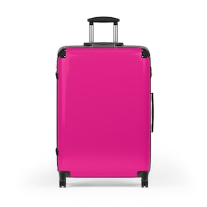 Hot Pink Suitcase - Rolling Luggage for Carryon or Checked Bag - Etsy