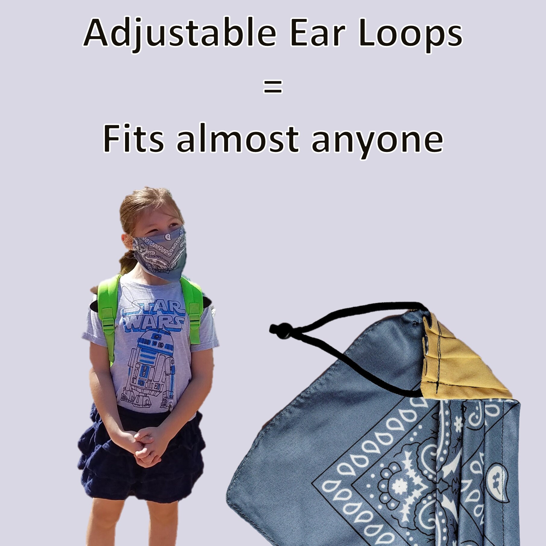 Double Layer Bandana Reusable Face Mask - Washable Face Covering With ...