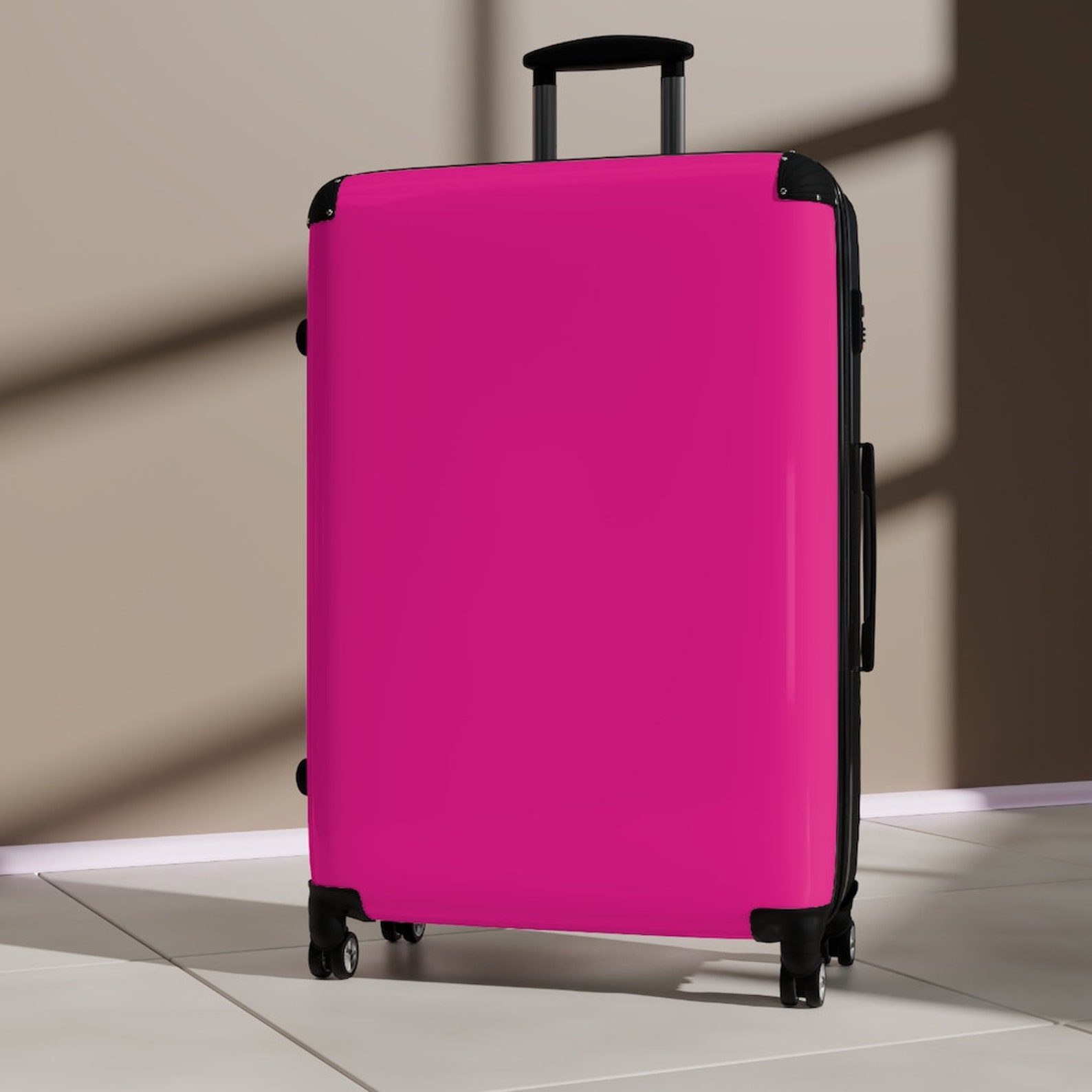 Hot Pink Suitcase - Rolling Luggage for Carryon or Checked Bag - Etsy