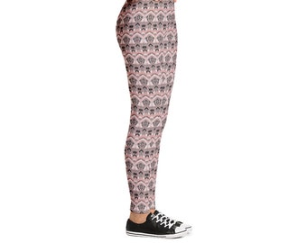 Dusty Rose Geometric Print Yoga Capri Leggings - Etsy