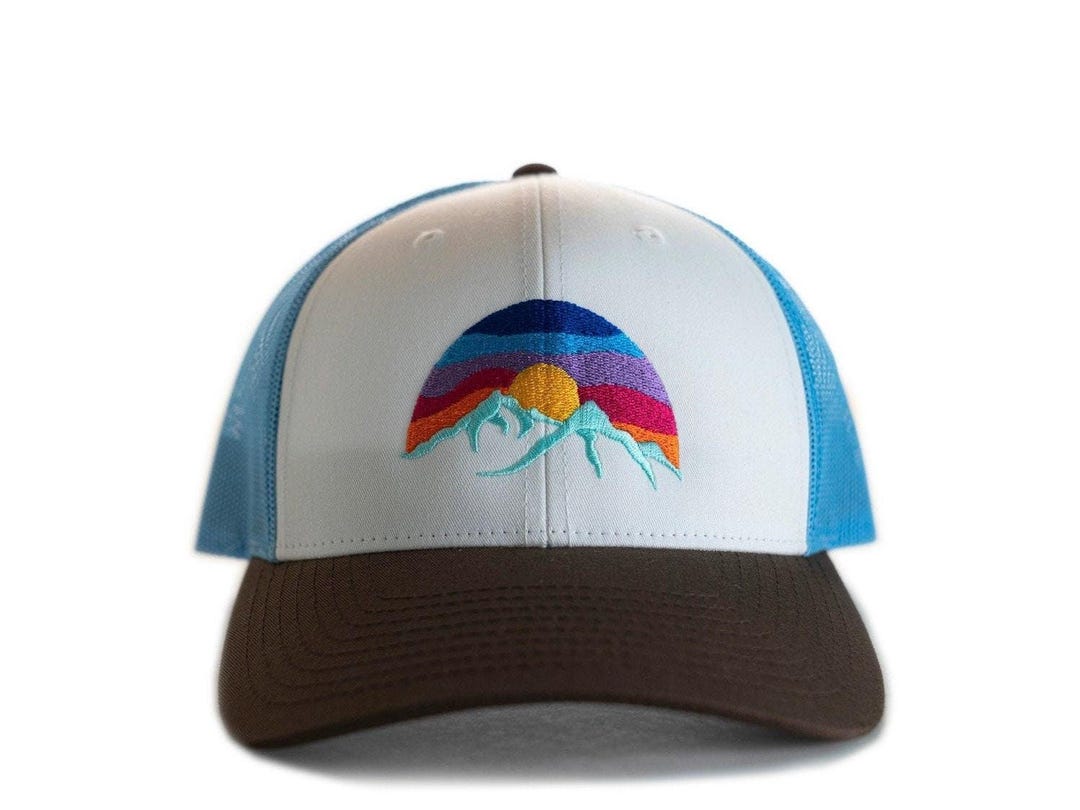 Tailored Fit Outdoor Trucker Hat With Original Mountain Sunset Design ...
