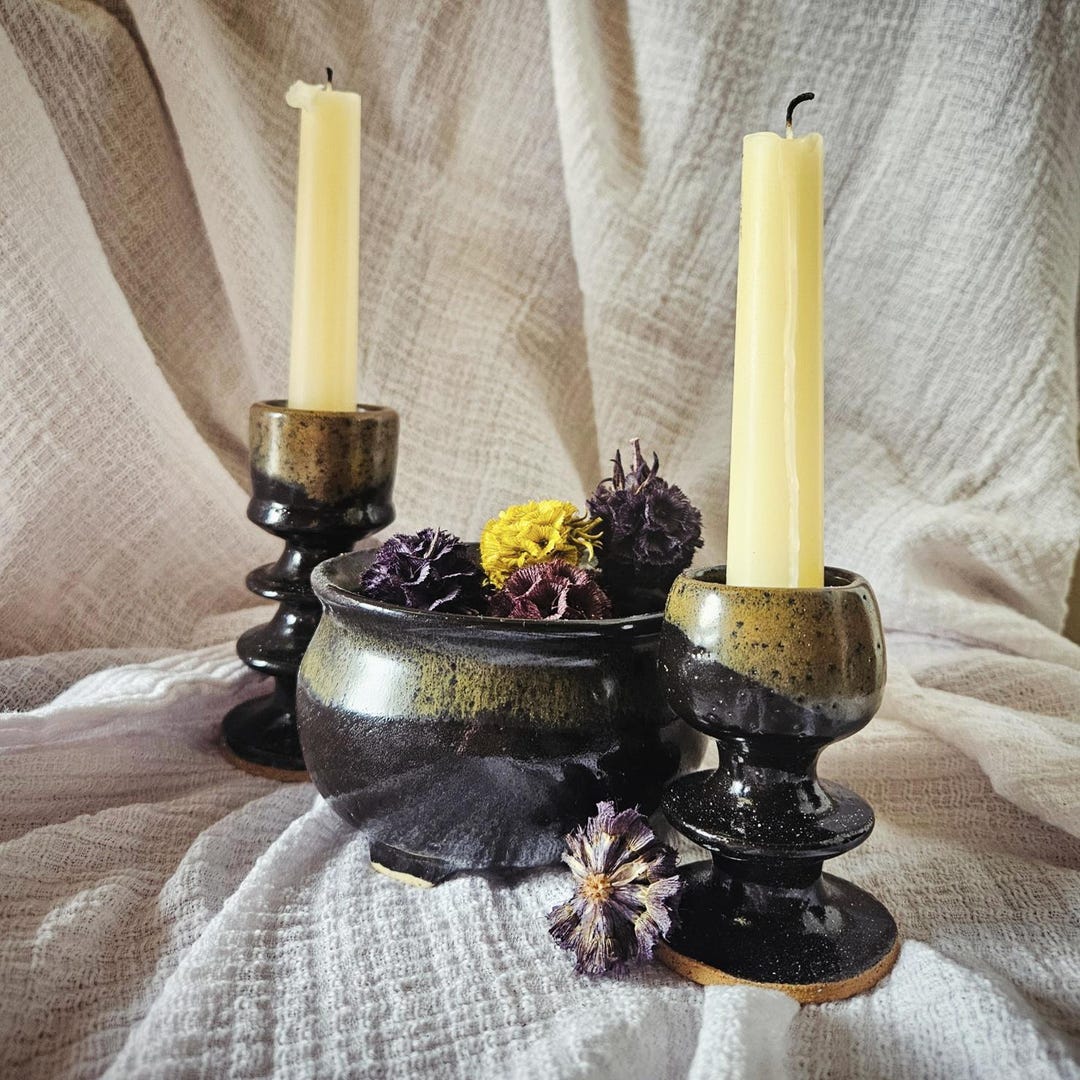 Black and Gold Three Piece Altar Set - Etsy