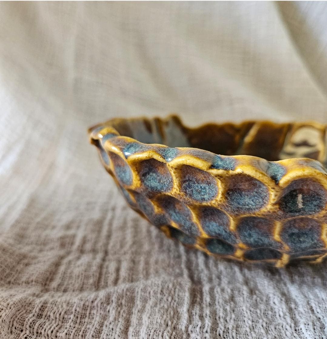 Handbuilt Ceramic Honeycomb Bowl - Etsy