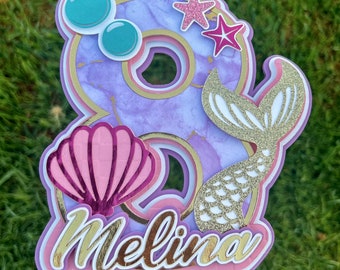 Mermaid Cake Topper 3D Custom - Etsy