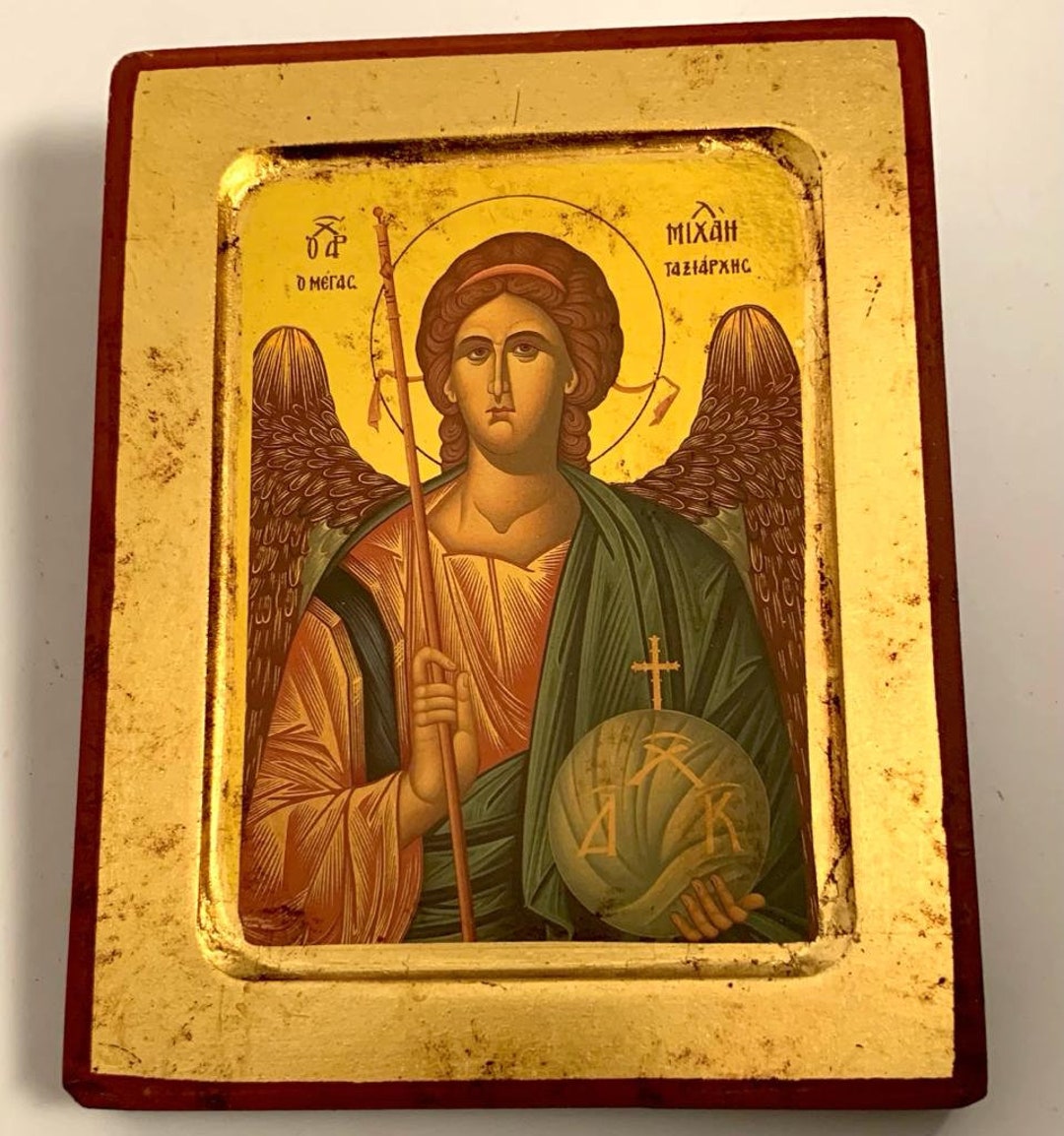 Archangel Gabriel,icon, Lithography on MDF Wood, Greek Christian ...