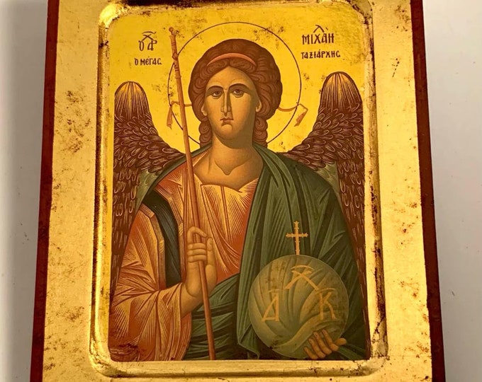 Saint Angel Gabriel Icon Archangel Gabriel Icon Angel Icon Hand Painted ...