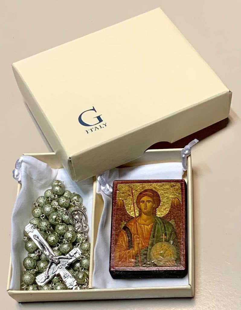 Set of Religious Icon and Handmade Rosary , Christian, Orthodox , Greek ...