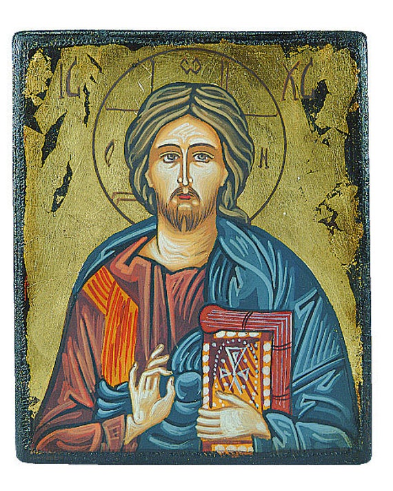 Graphisme peint à la main sur le bois grec chrétien orthodoxe | Etsy Canada