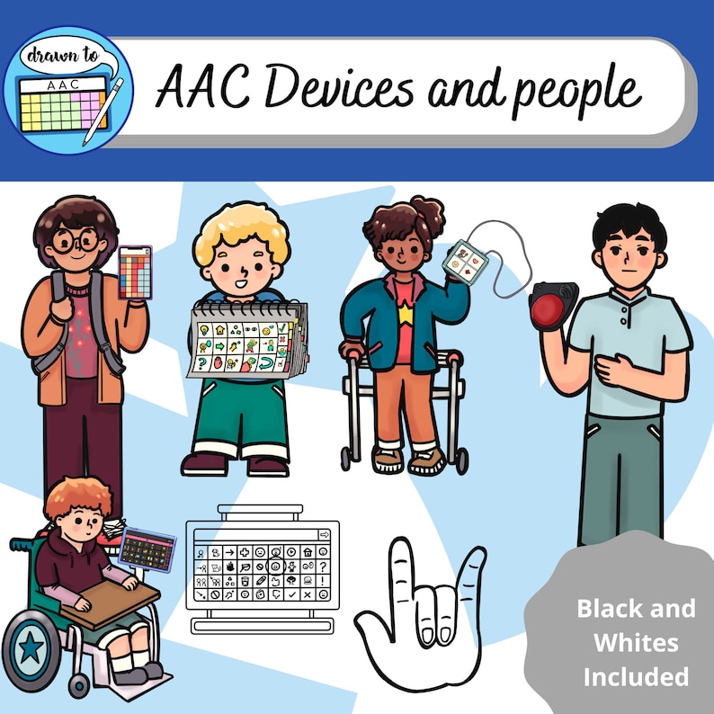 AAC Devices, Supports, and People Clip Art - Etsy