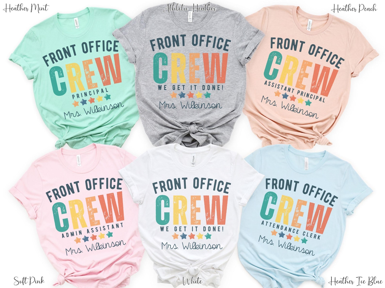 Front Office Crew Shirts, Personalized School Staff T-shirt, Custom ...