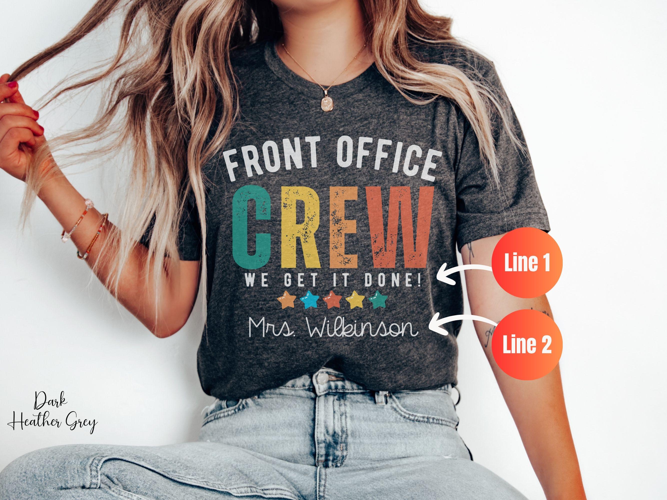 Front Office Crew Shirts, Personalized School Staff T-shirt, Custom ...