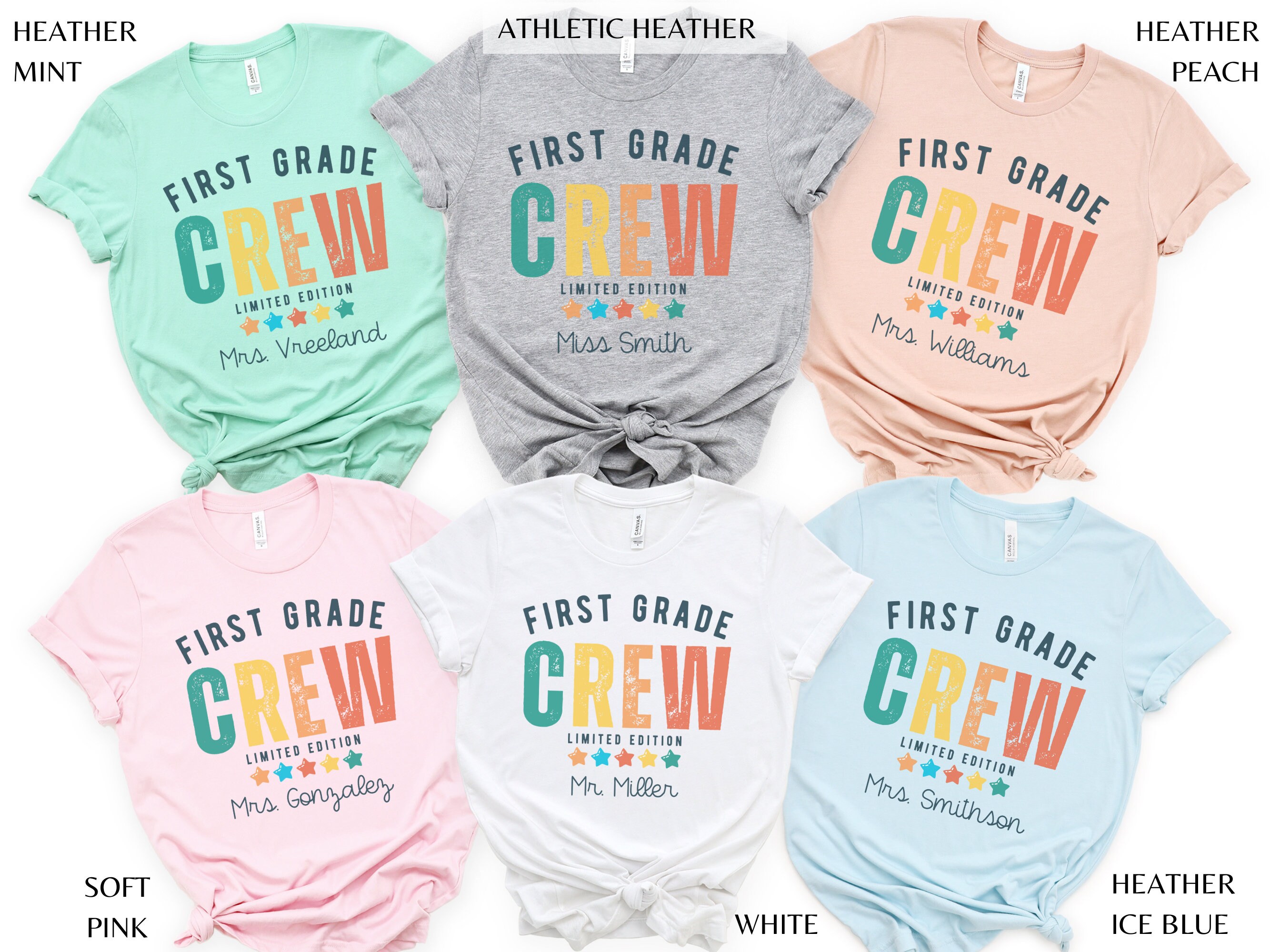 First Grade Crew School Team Teacher Shirt for 1st Grade Teacher Tshirt ...