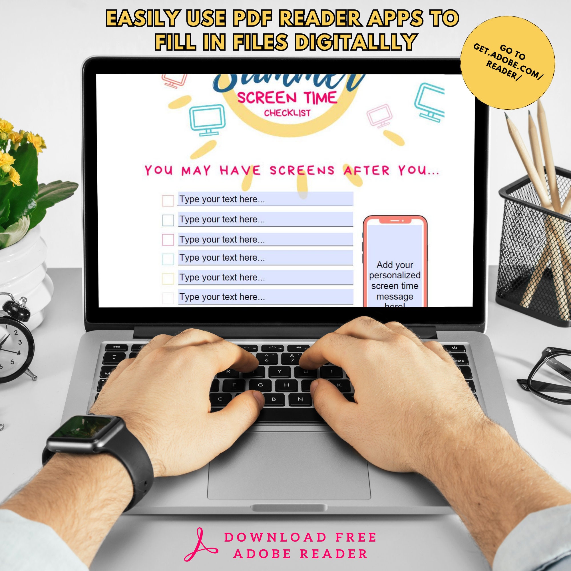 Screen Time Checklist Editable Screen Time Chore Chart Summer Chores ...