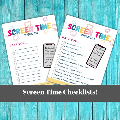 Summer Screen Time Daily Checklist Printable Editable Kids - Etsy