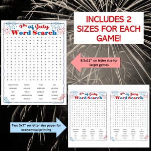 4th of July Games BUNDLE 4th of July Printable Games Independence Day ...