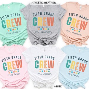 Fifth Grade Crew School Team Teacher Shirt for 5th Grade Teacher Tshirt ...