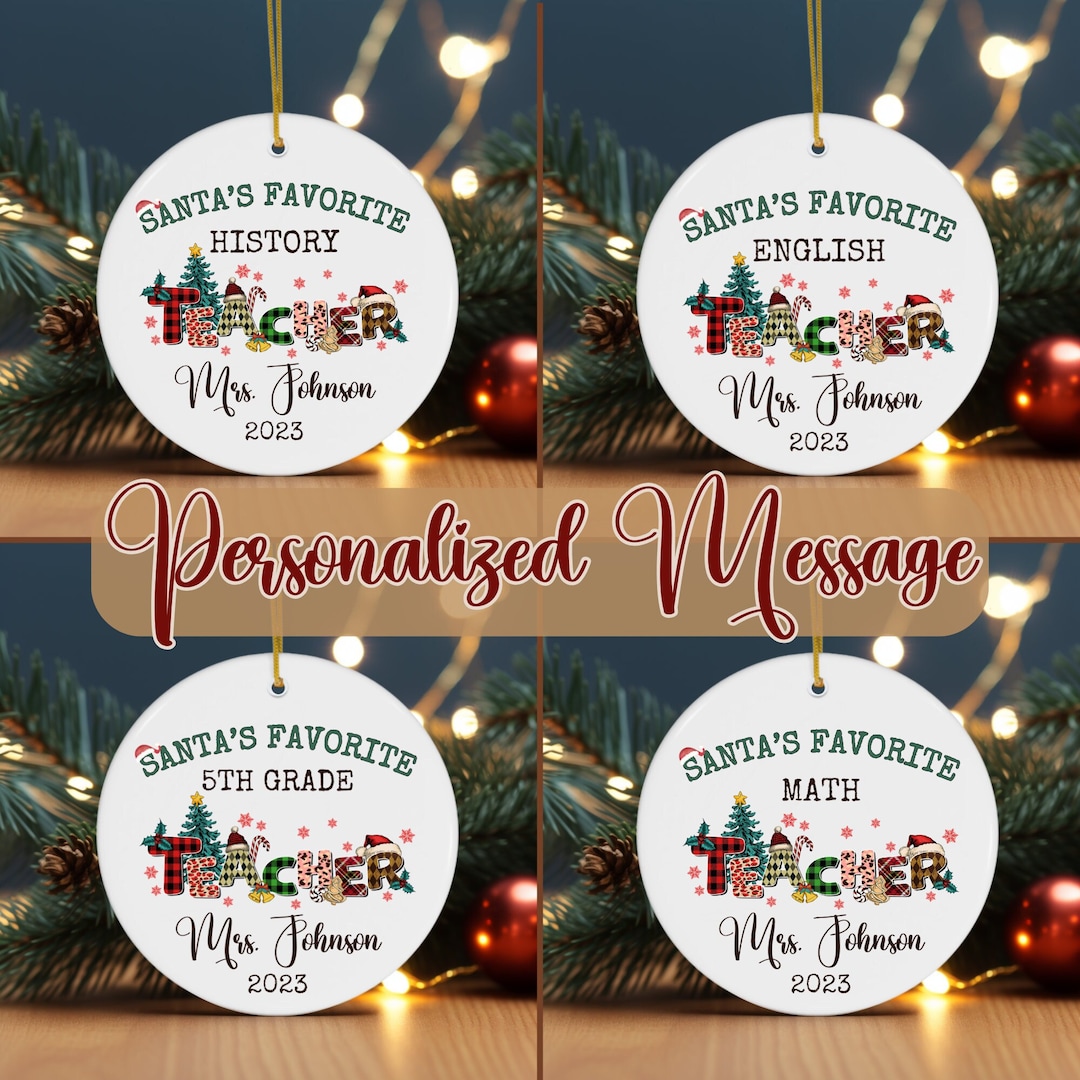 Math Teacher Christmas Ornament, Teacher Xmas Ornament, Teacher Custom ...