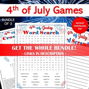 4th of July Word Scramble Game 4th of July Printable Games Independence ...