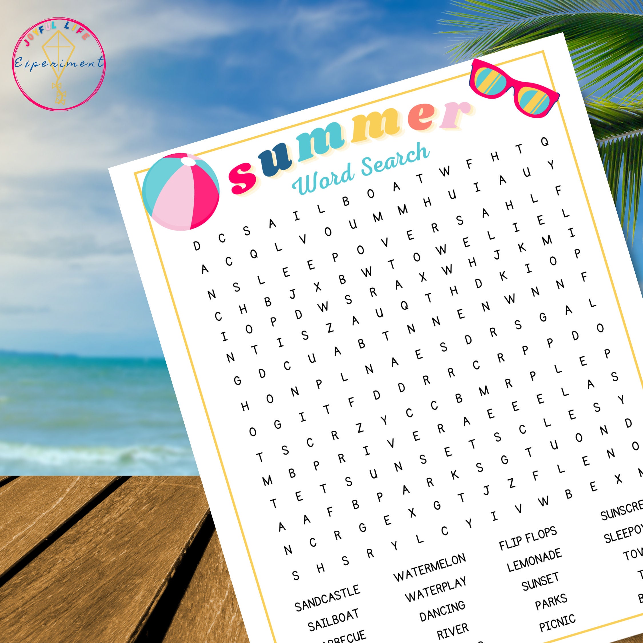 Summer Word Search Printable Summer Games Party Games Summer - Etsy