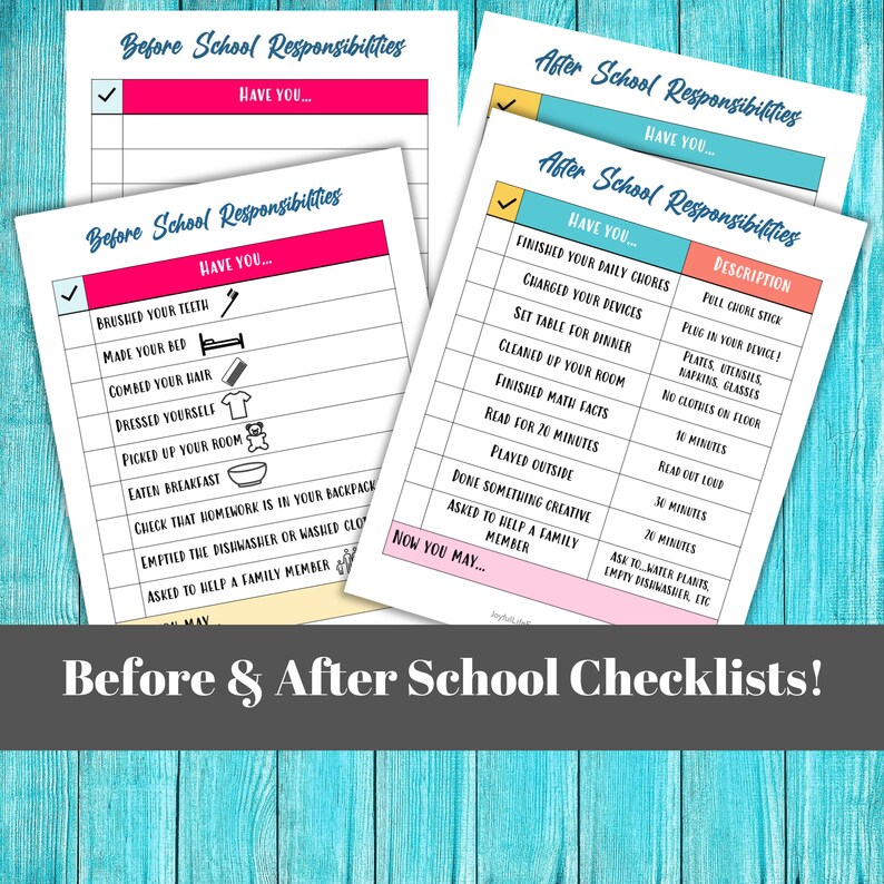 Before and After School Checklists Back to School Planner - Etsy
