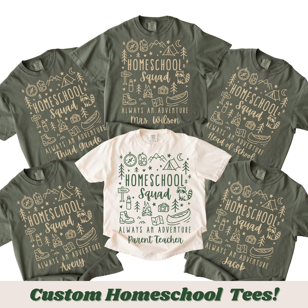 Custom Homeschool Squad Teacher and Kids Shirts, Comfort Colors ...
