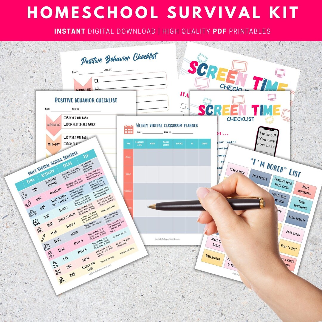 Homeschool Survival Kit, Homeschool Planner, School Planner Bundle ...