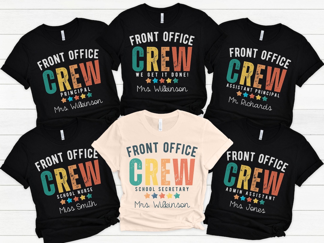 Front Office Crew Shirts, Personalized School Staff T-shirt, Custom ...