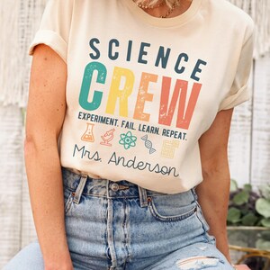Custom Science Teacher Shirt, STEM Tshirt, Teacher Crew Shirt, Gift for ...