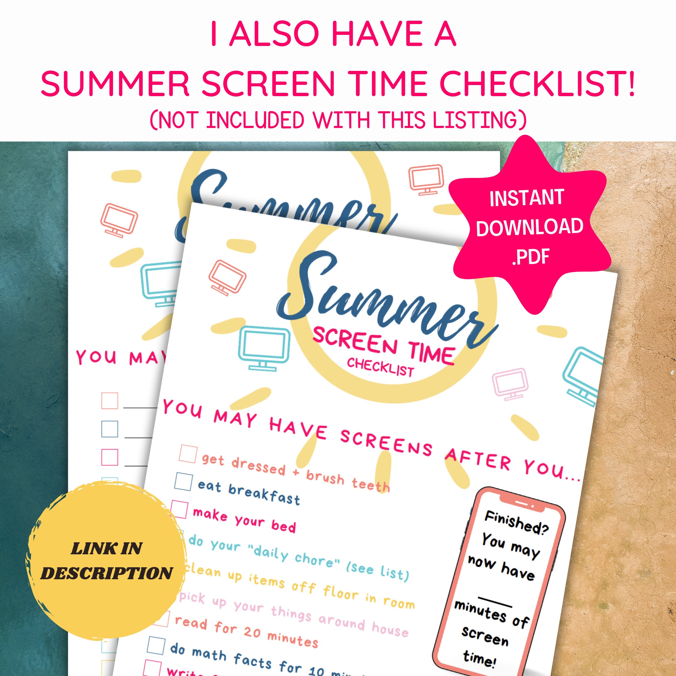 Screen Time Chart editable Screen Time Printable Chore - Etsy