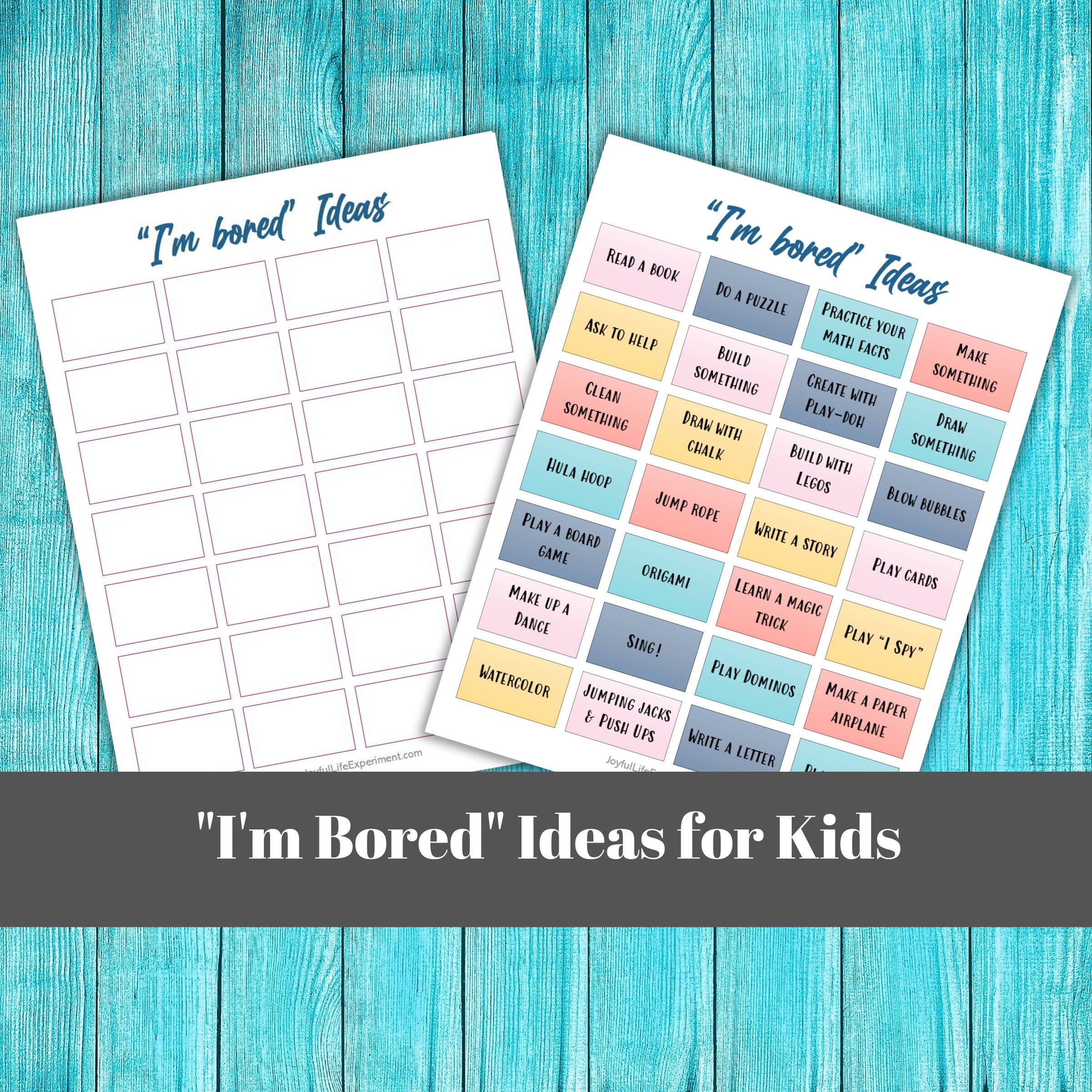 I'm Bored Choice Board for Kids EDITABLE I'm Bored - Etsy