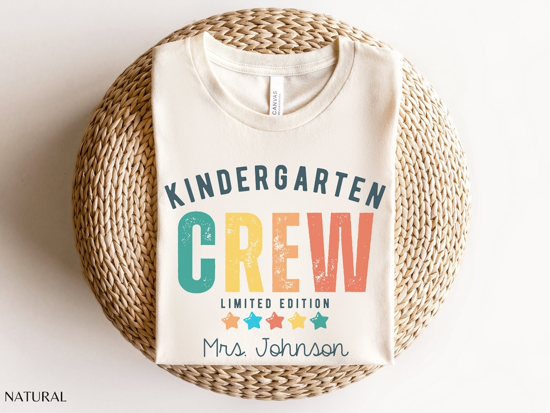 Kindergarten Crew Teacher Shirt Personalized Kindergarten Shirt for ...